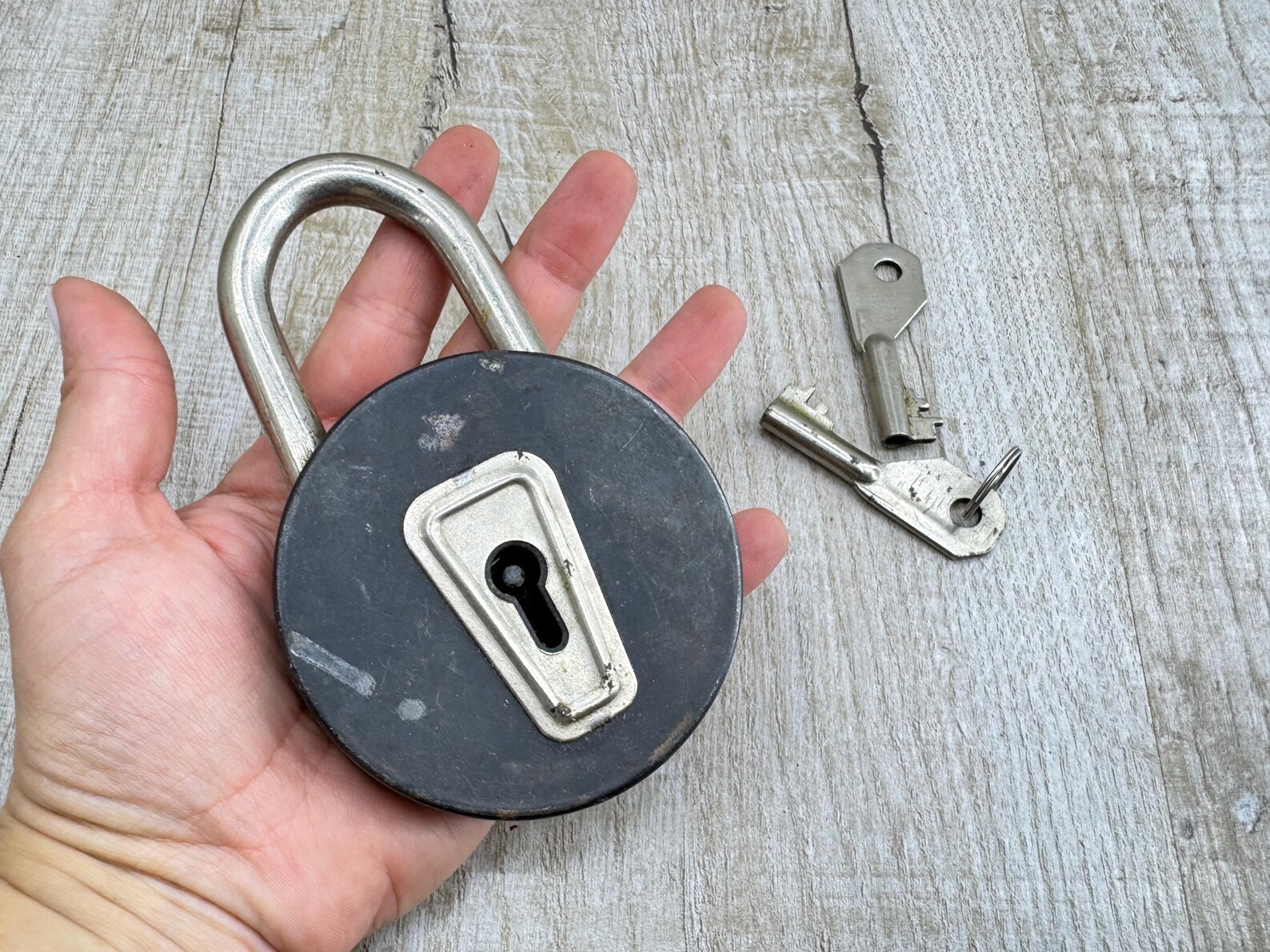 Large Ancient Padlock Black Antique Lock Big Padlock Rustic Lock ...
