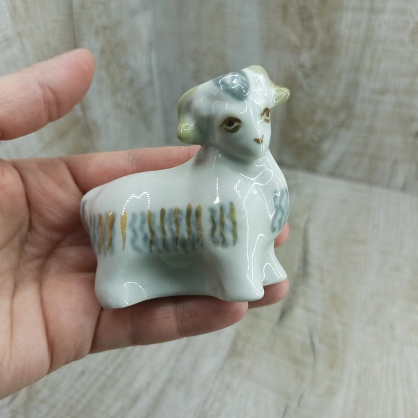 Porcelain Ram Figurine - Etsy