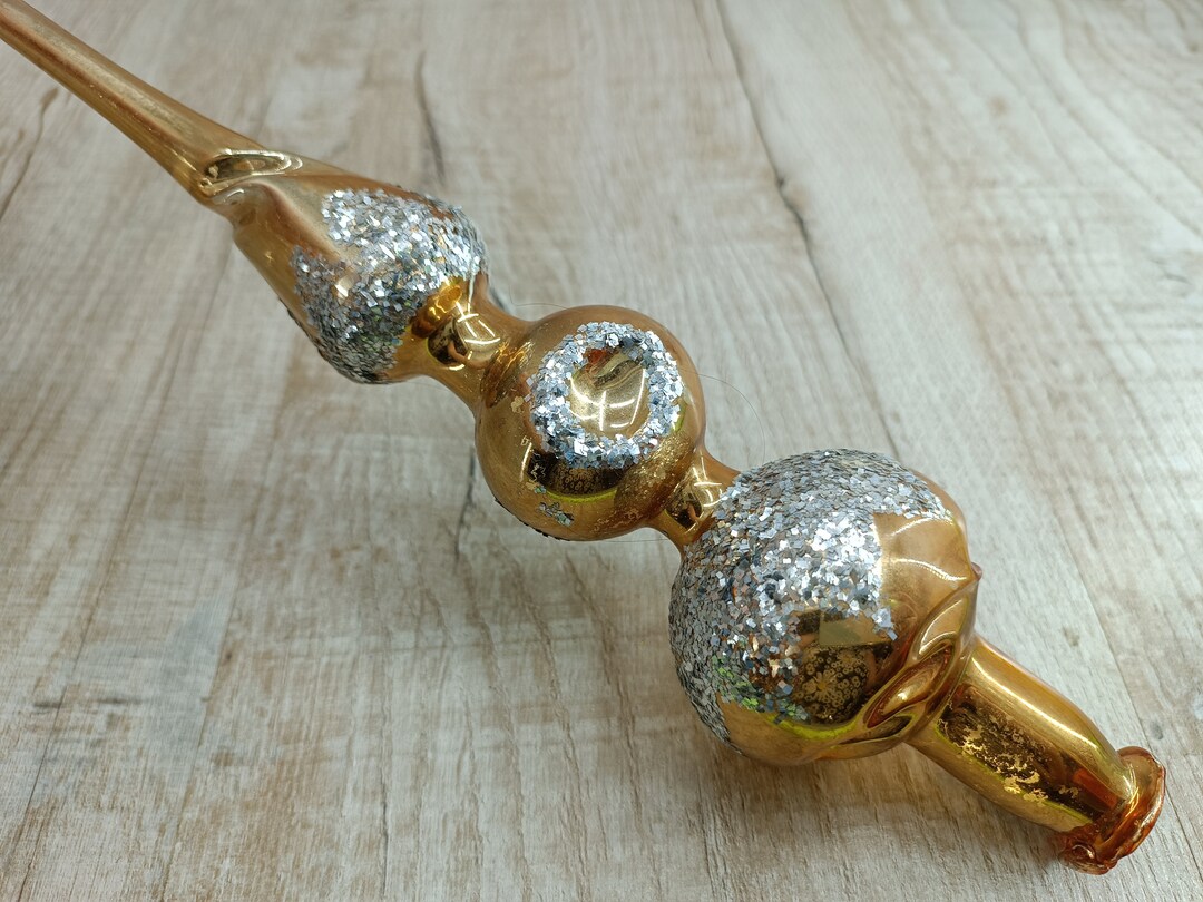 Vintage Tree Topper, White Silver Tree Decoration, Xmas Glass Tree ...