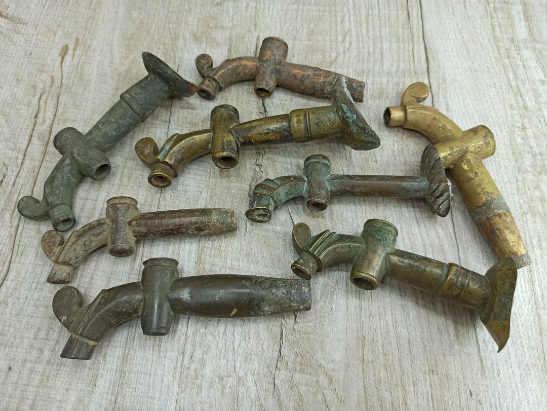 Vintage Bronze Faucet Parts: Medieval Samovar Crane Handles, Patina ...