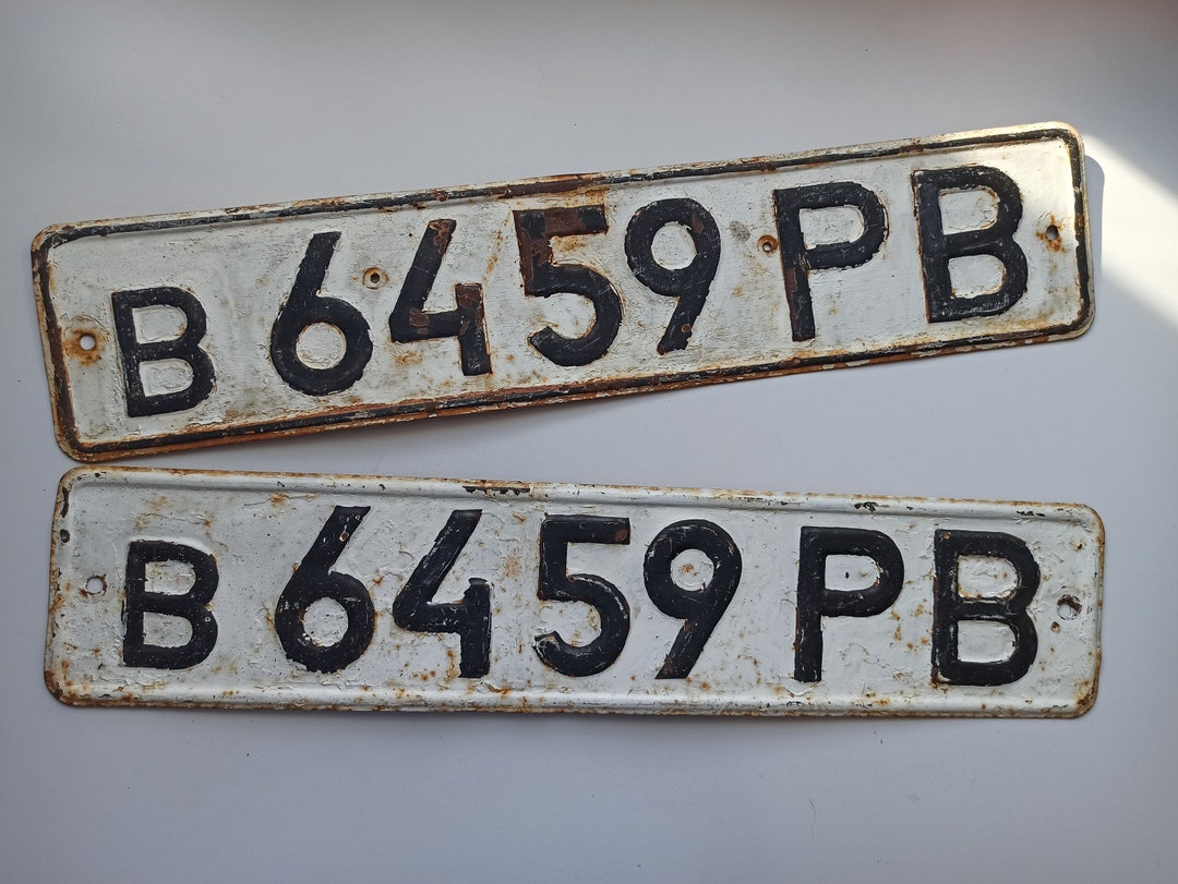 6459 6264 6093 Vintage Car Number Sign Registration Plate Car Number ...
