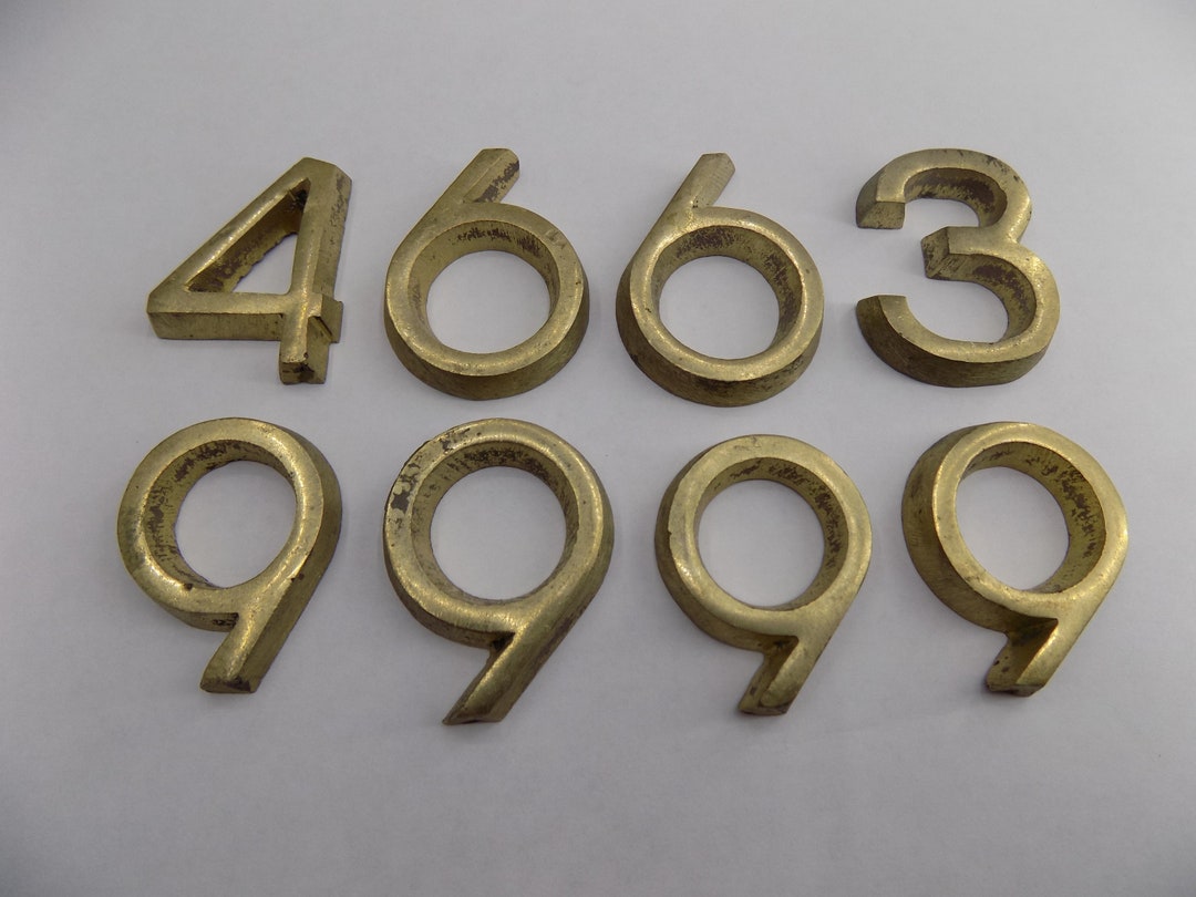 Vintage Bronze Number Charms: Antique Brass Initial Pendants - Etsy