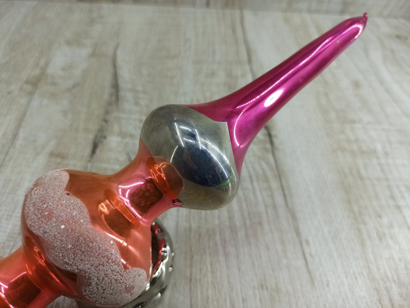 Vintage Tree Topper Red Pink Silver Tree Decoration Xmas - Etsy