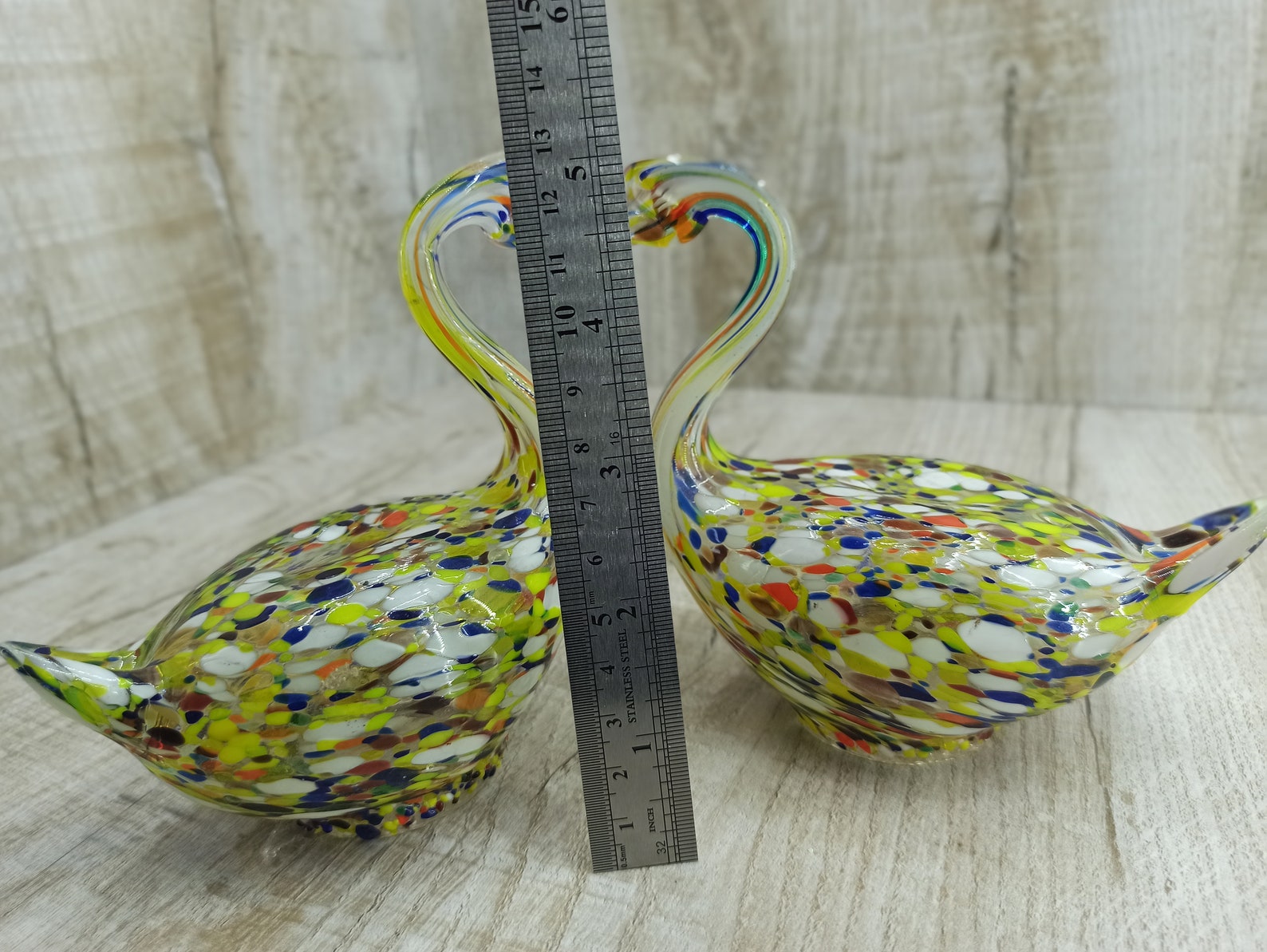 Glass Swans Unique Vintage Glass Big Swans Lviv Glass Factory | Etsy