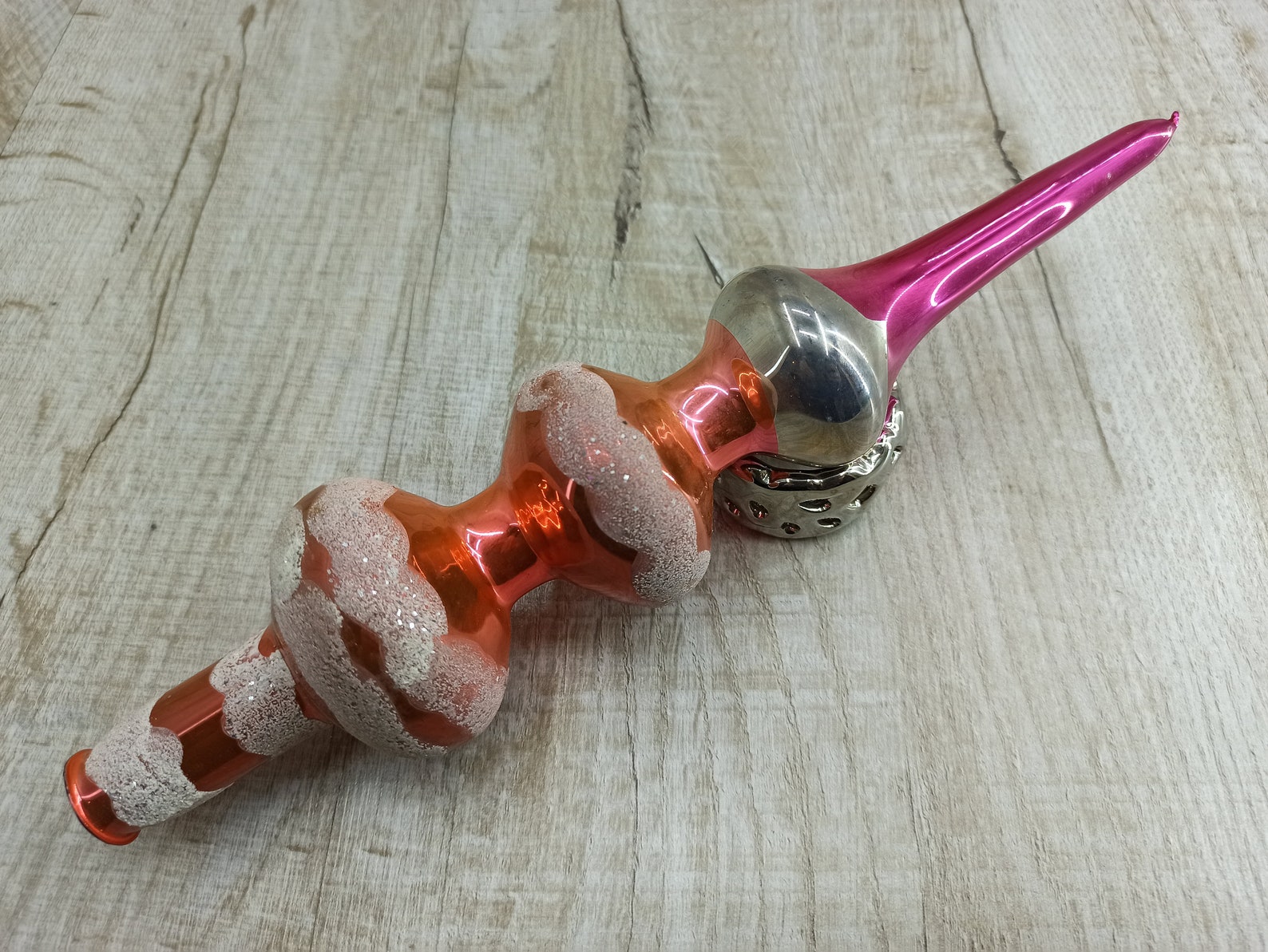 Vintage Tree Topper Red Pink Silver Tree Decoration Xmas - Etsy