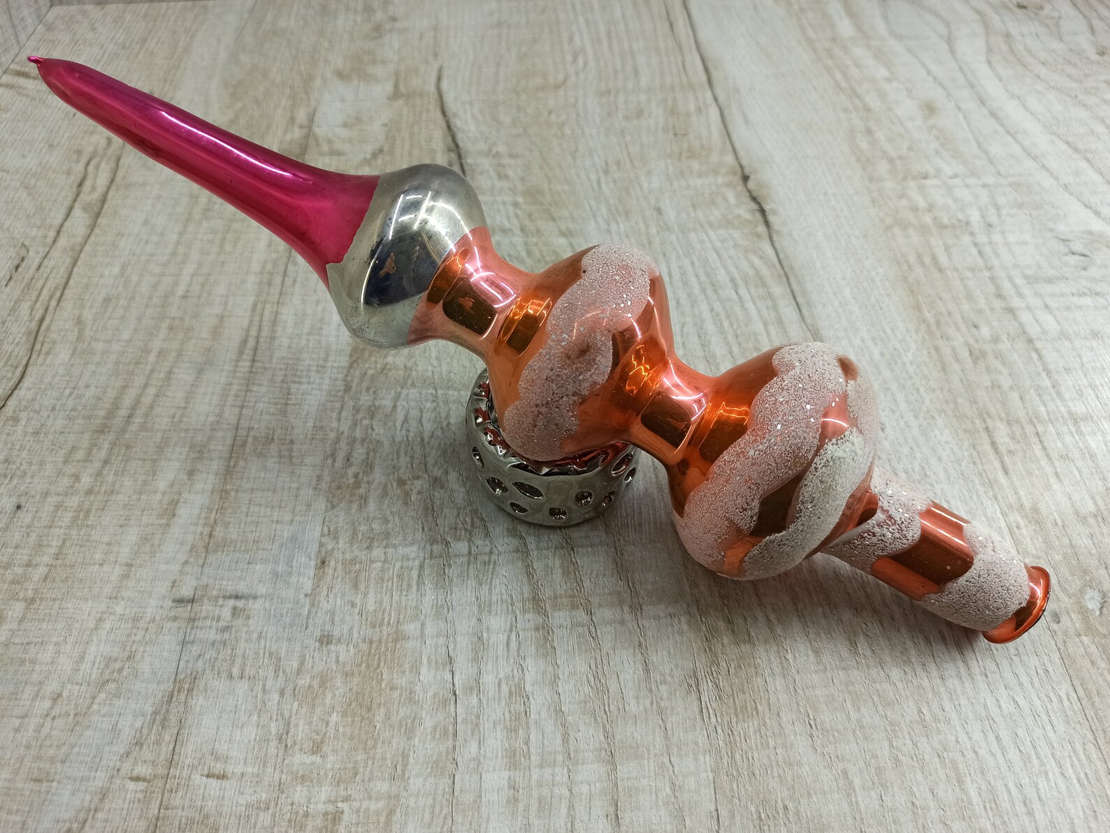 Vintage Tree Topper Red Pink Silver Tree Decoration Xmas - Etsy