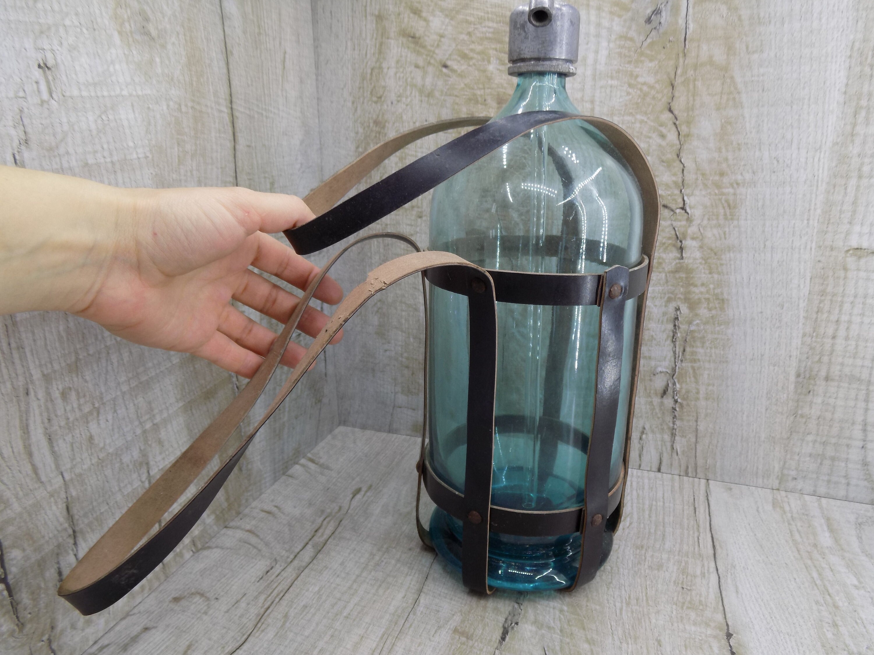 Siphon Large Vintage Seltzer Bottle in Case Green Turquoise | Etsy