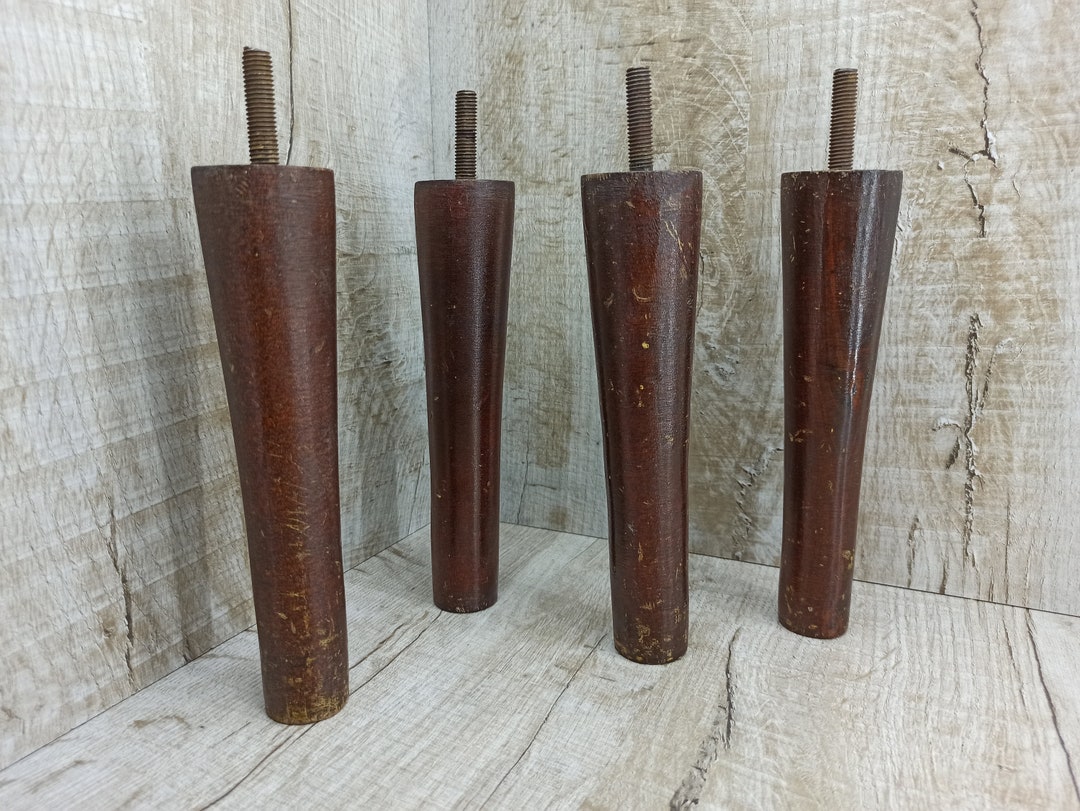 4 Tapered Wooden Table Legs Bakelite Soviet Furniture Legs Bedside ...