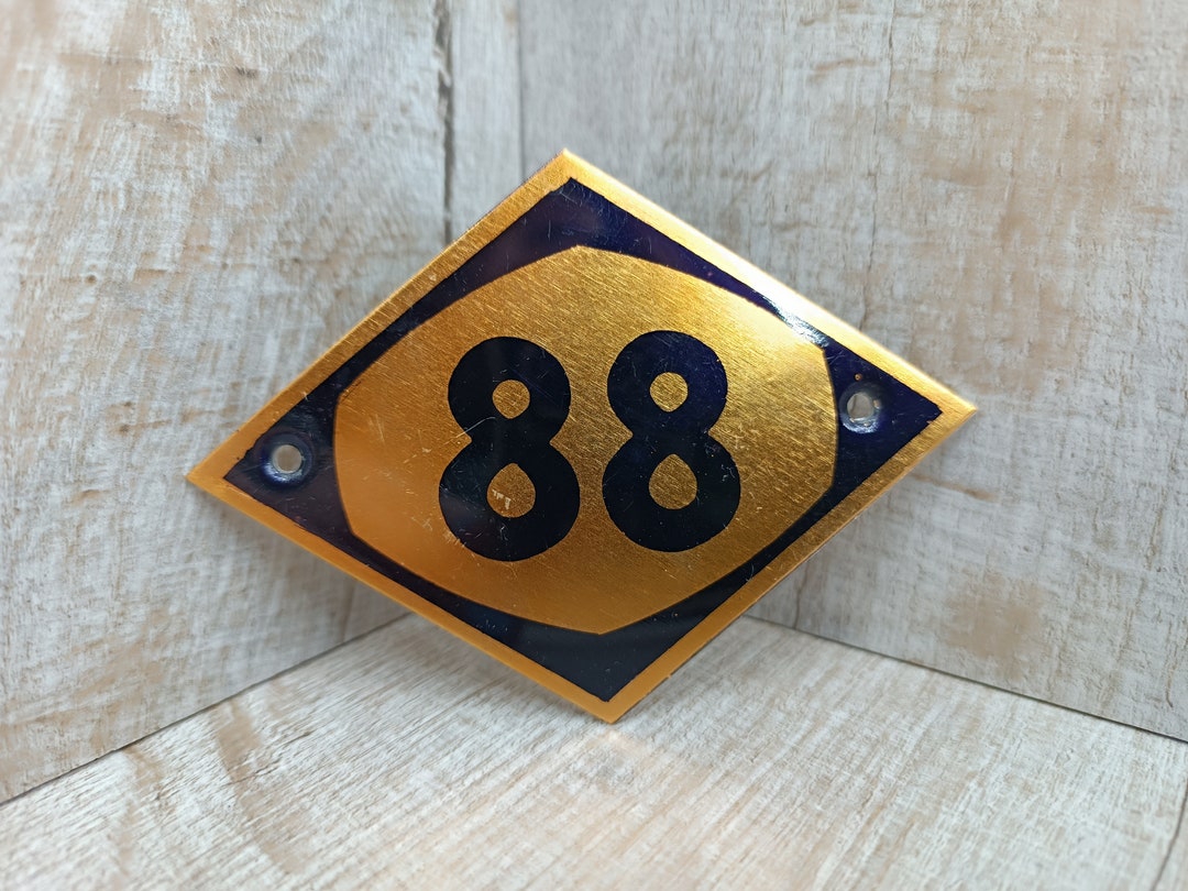 Number 88 Enameled Number 8 Rhombus Infinity Antique Hotel Door Oval ...