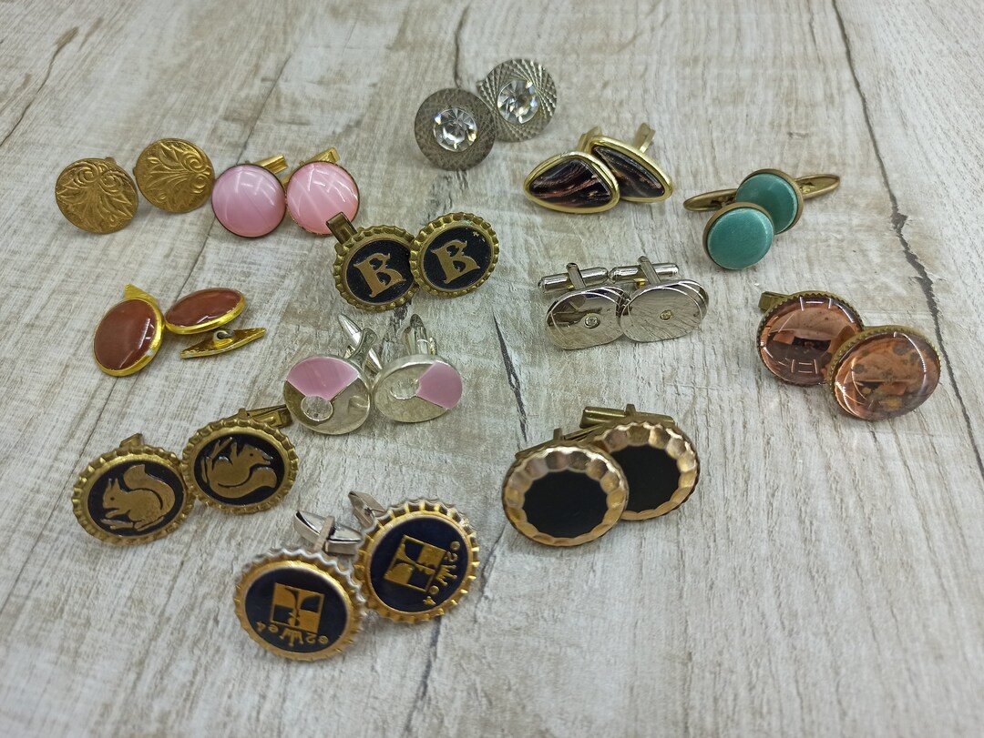 Vintage Cufflinks Collection: 13 Pairs, Mixed Styles - Etsy