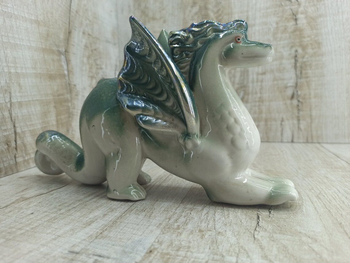 Porcelain green Dragon Original Soviet Ukrainian porcelain | Etsy
