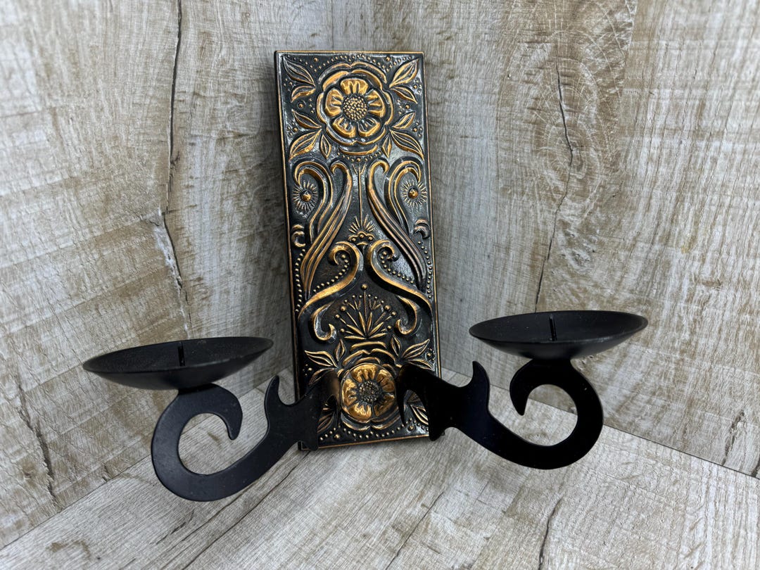 Double Candlestick Silhouette Coinage Candle Holder Country Home Decor ...