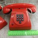 Red Rotary Phone Vintage Telephone Set Old Desk Telephone Disc Phone ...
