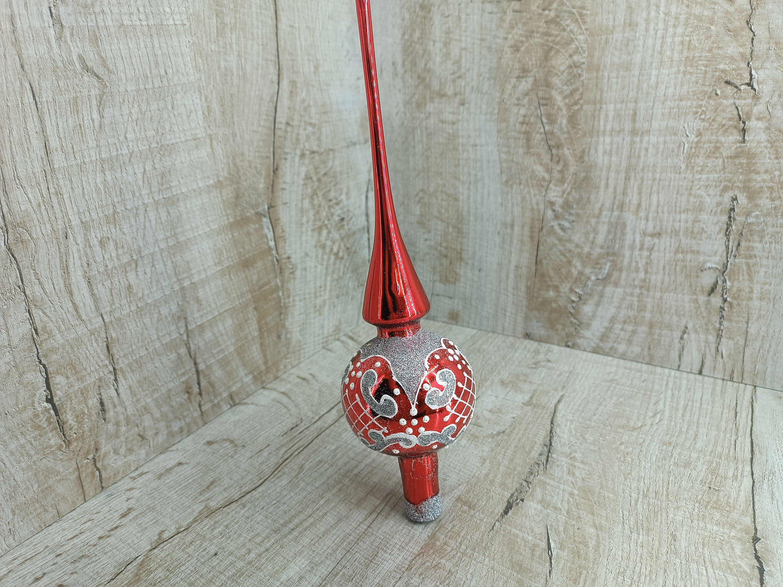 Vintage Tree Topper Red Pink Gold Tree Decoration Xmas Glass - Etsy