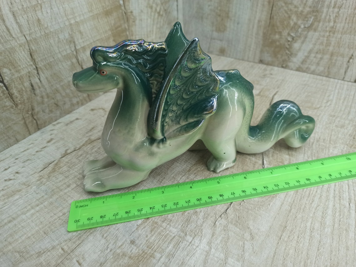 Porcelain green Dragon Original Soviet Ukrainian porcelain | Etsy