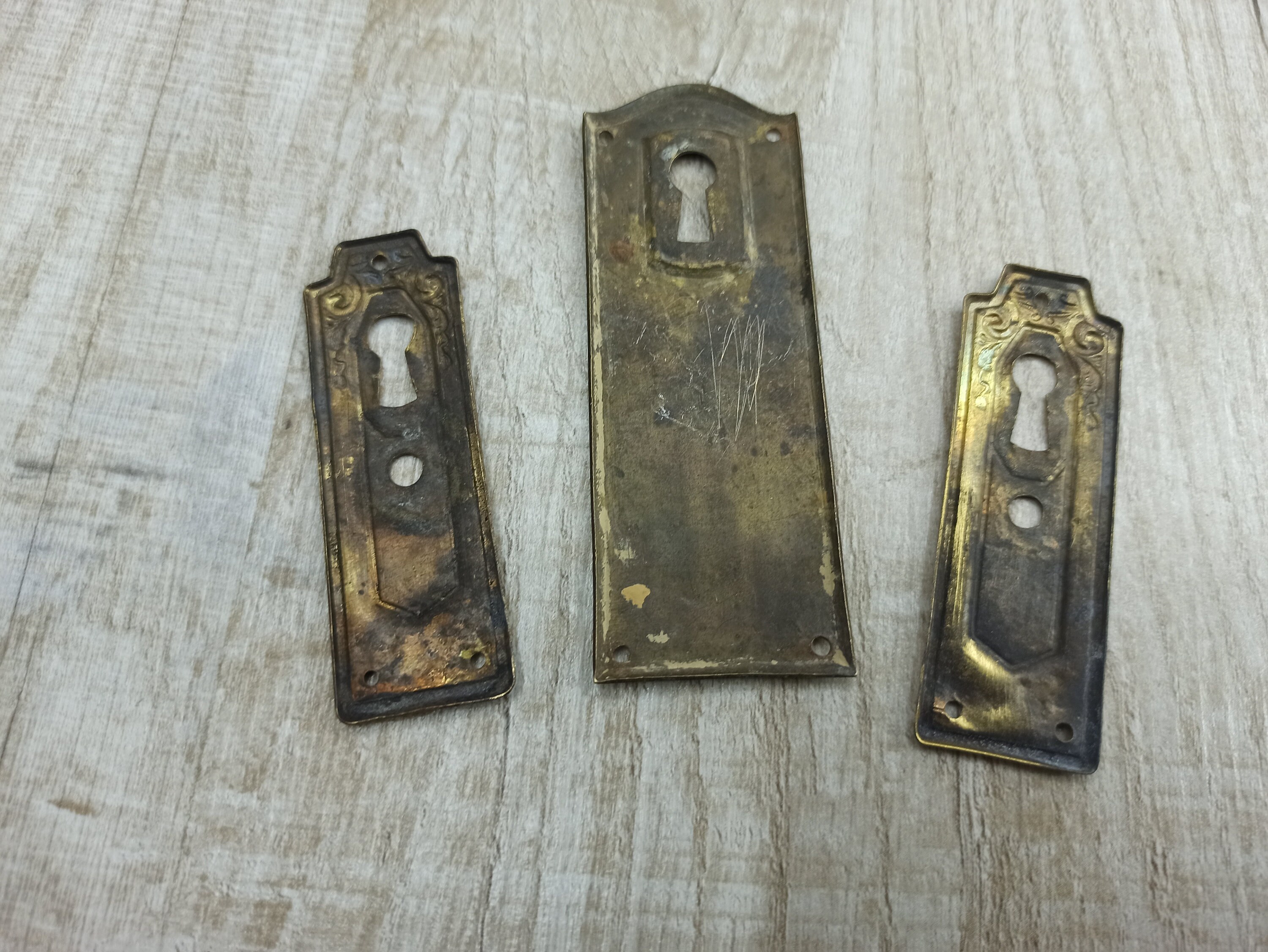 Vintage Keyhole Set Metal Drawer Pulls With Key Hole Bronze | Etsy