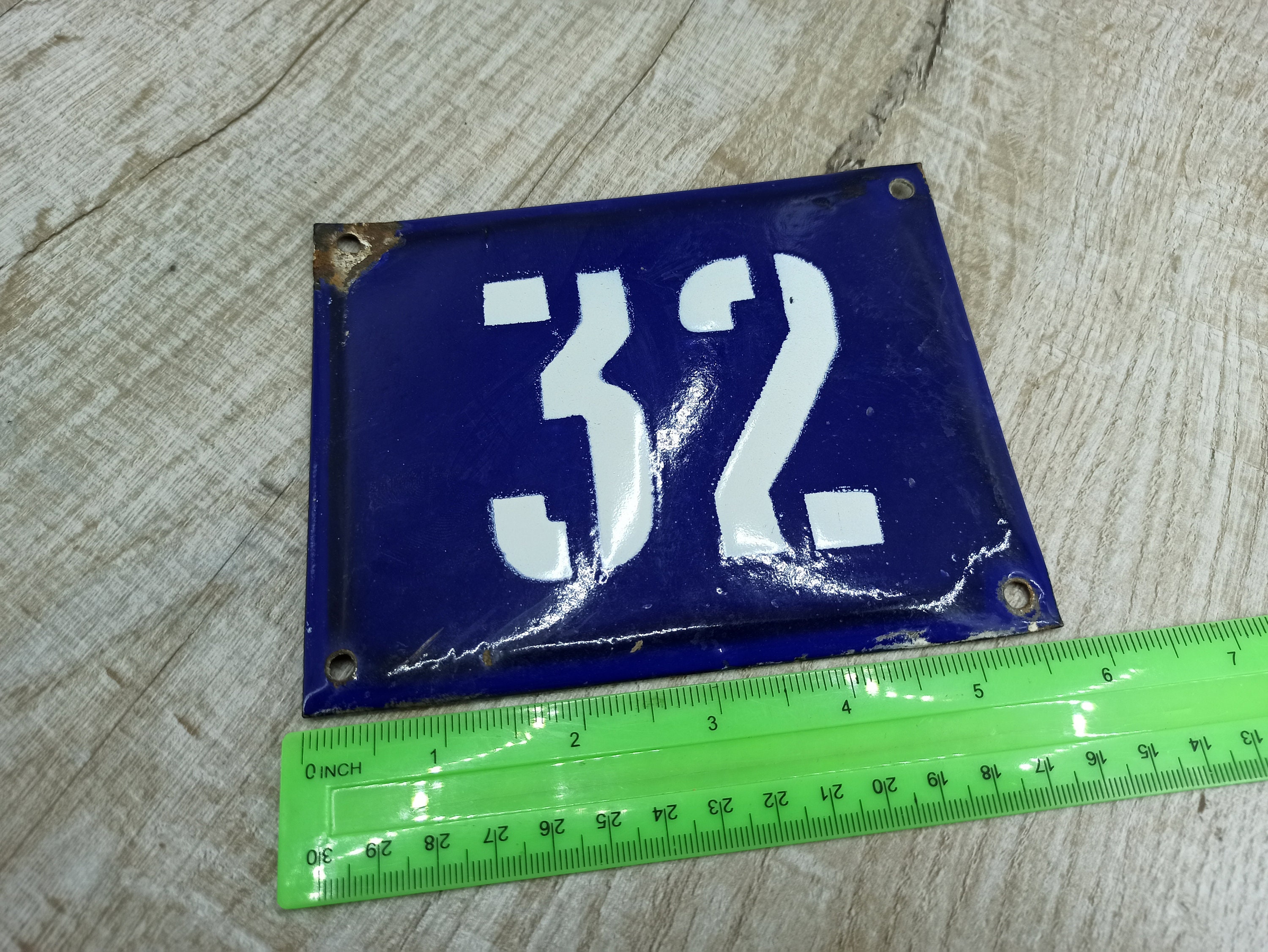 32 Enameled Blue Number Antique Hotel Door Number Enamel Soviet Door ...