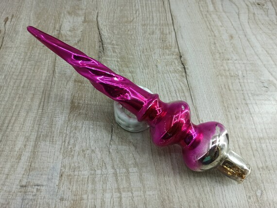 Vintage Tree Topper Red Pink Silver Tree Decoration Xmas | Etsy