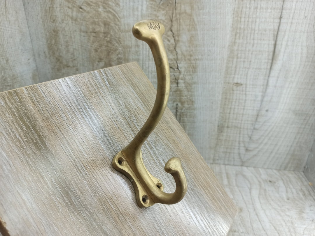 Vintage Wrought Iron Coat Hook: Rustic Gold Towel Hanger - Etsy