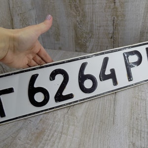 6459 6264 6093 Vintage Car Number Sign Registration Plate Car Number ...
