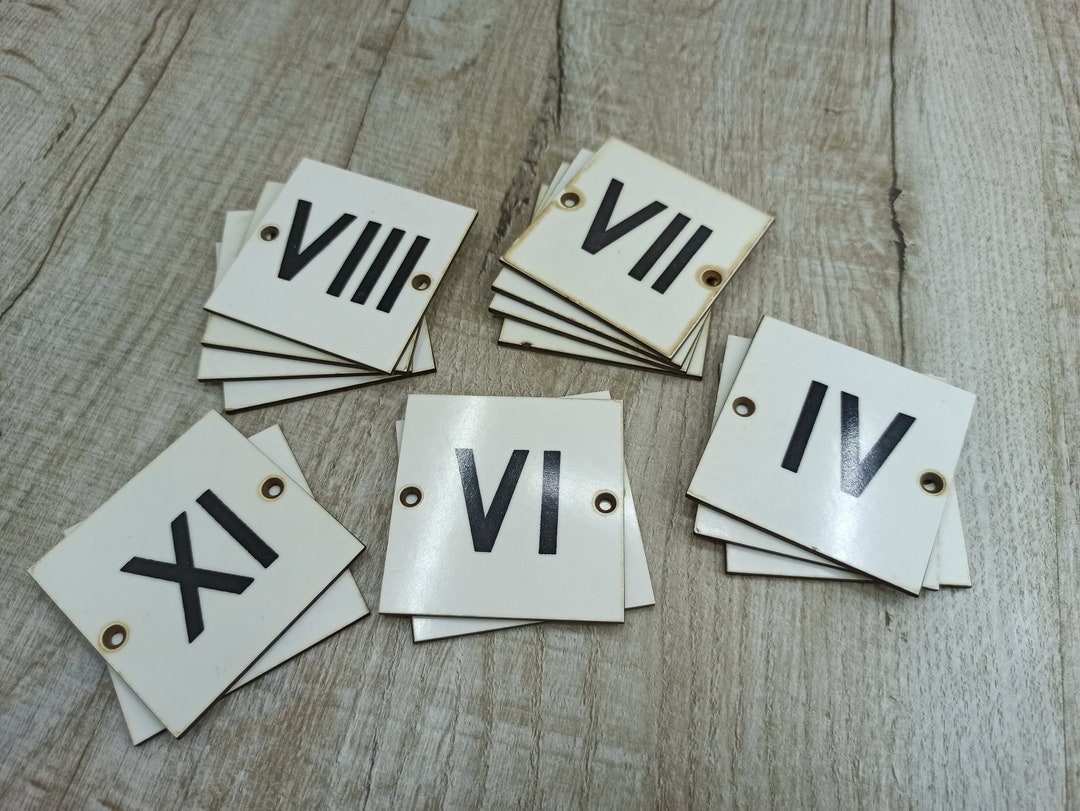 Números latinos XI IX VI Signo de números pequeños Mini Placa de ...