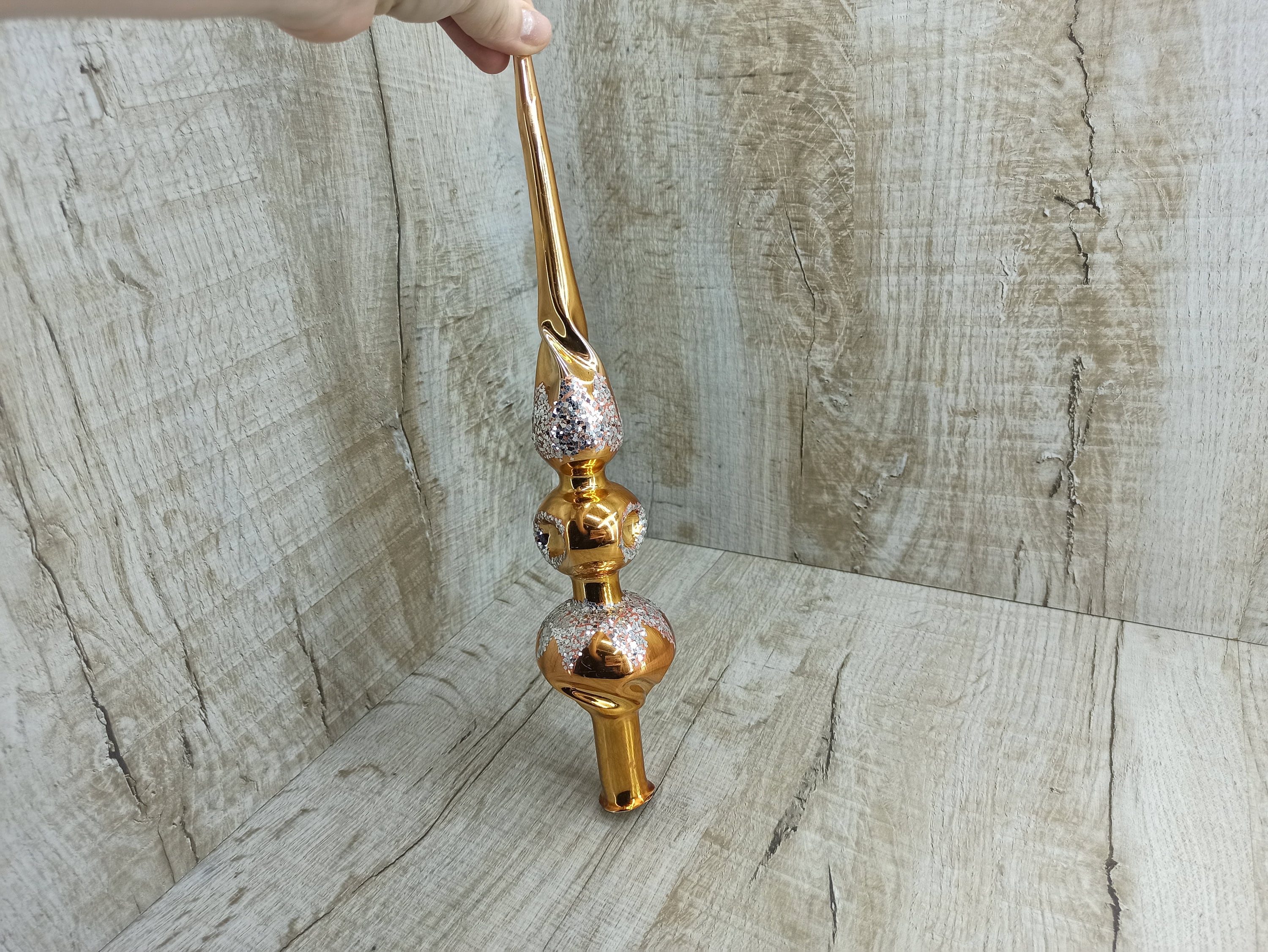 Vintage Tree Topper White Silver Tree Decoration Xmas Glass - Etsy