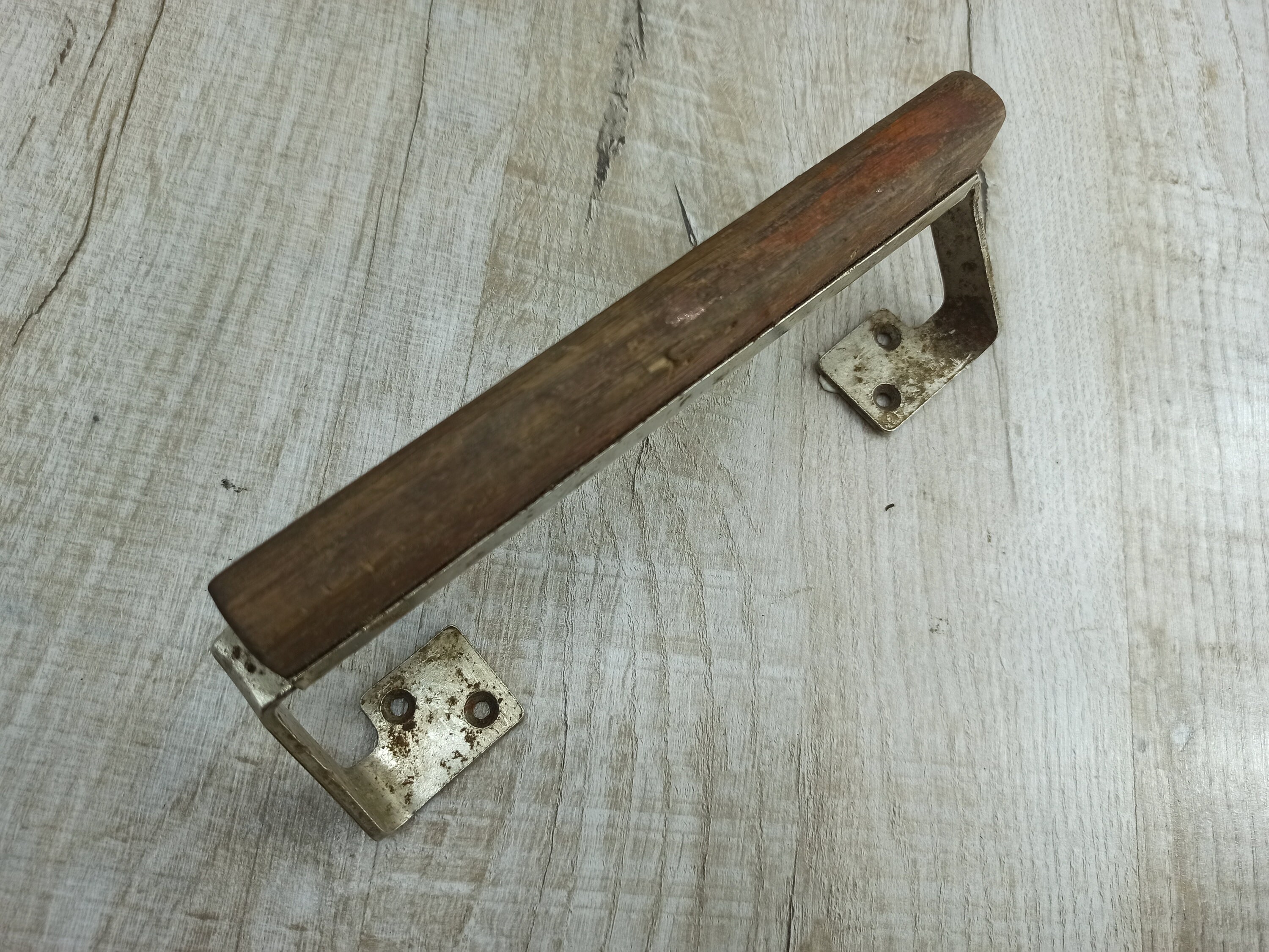 Vintage Door Handles Large metal white Door Handles with rust | Etsy