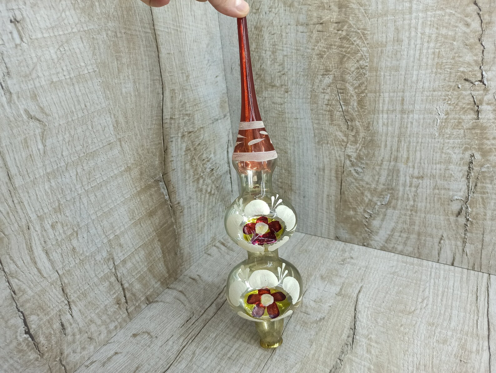 Vintage tree topper Christmas tree top Red tree decoration | Etsy