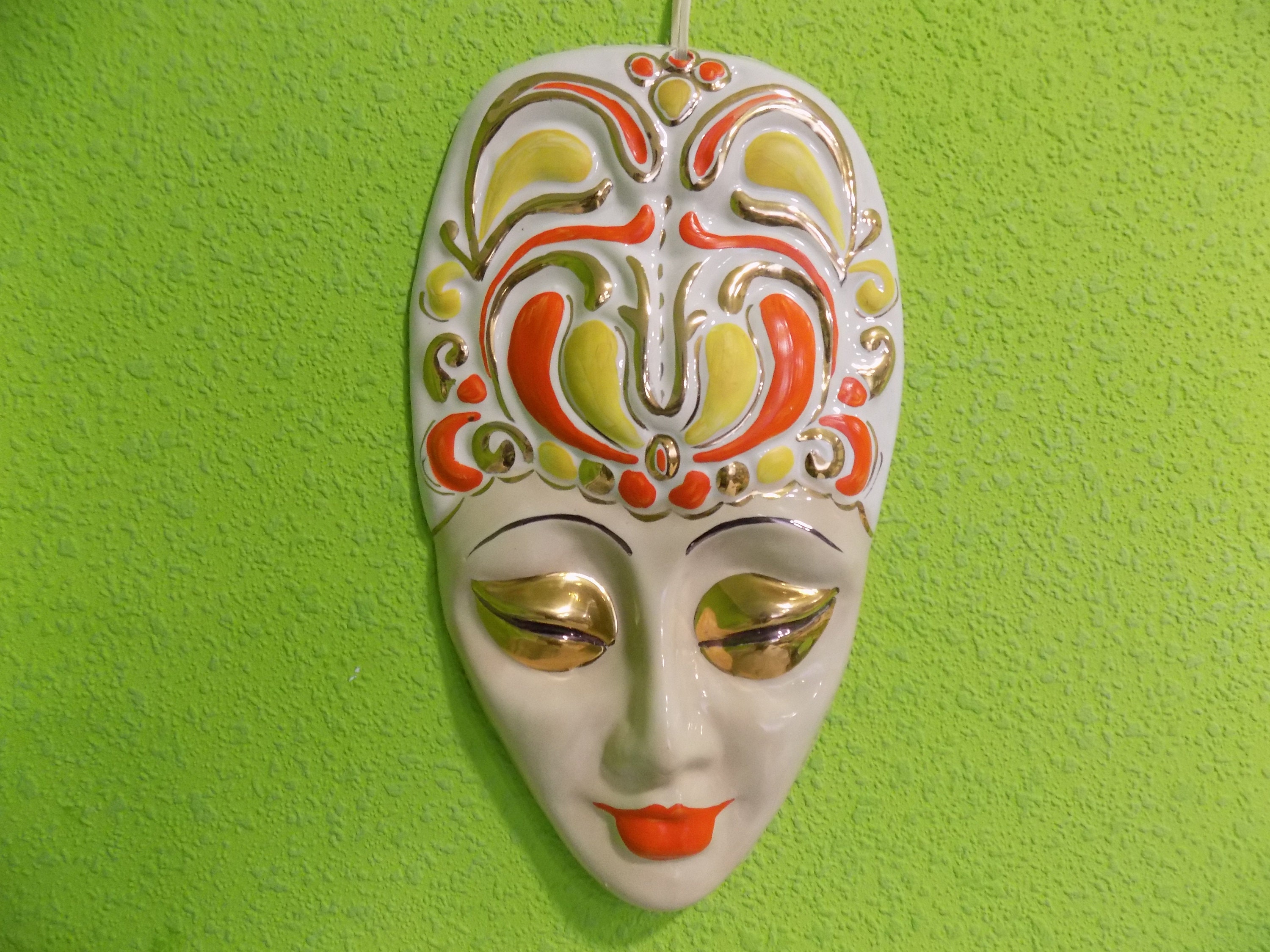 Antique large mask Carnival mask Porcelain mask Nefertiti | Etsy