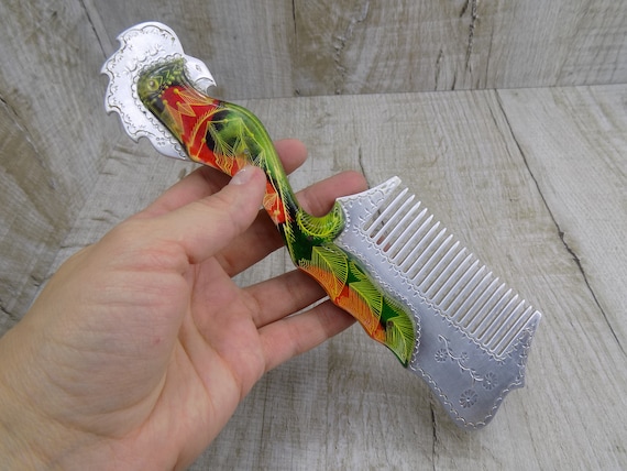 Parrot comb Aluminium green Pocket Comb Metal Comb So… - Gem