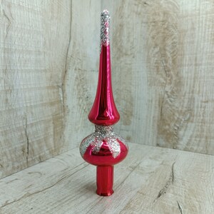Vintage Tree Topper Christmas Tree Top Red Tree Decoration Glass Finial ...
