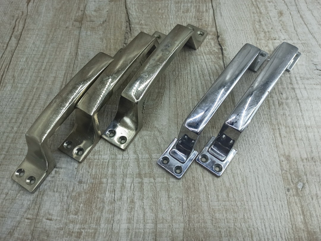 Vintage Chrome Plated Handles Small Metal Simple Rectangle Furniture ...