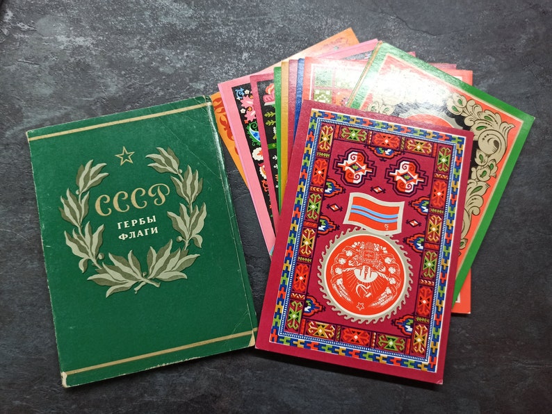 Coat of Arms Cards Round Symbols Communism Soviet Sickle - Etsy