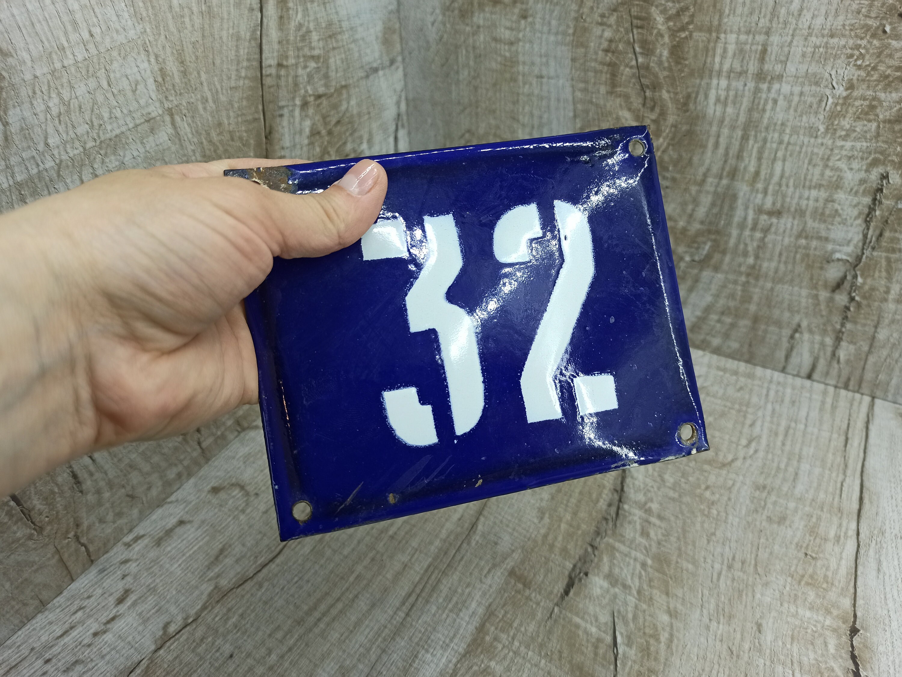 32 Enameled Blue Number Antique Hotel Door Number Enamel Soviet Door ...