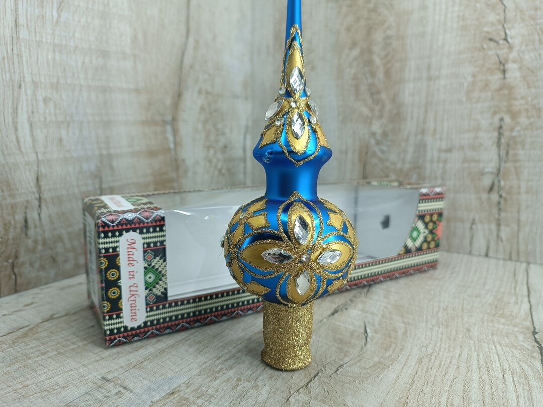 Unique Tree Topper Decoration Multicolored Ukrainian Xmas Glass Tree ...