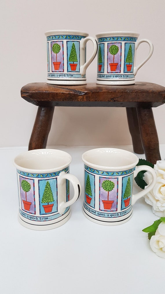 Set of 4 Whittard of Chelsea Mugs Small Stoneware Mug Short | Etsy