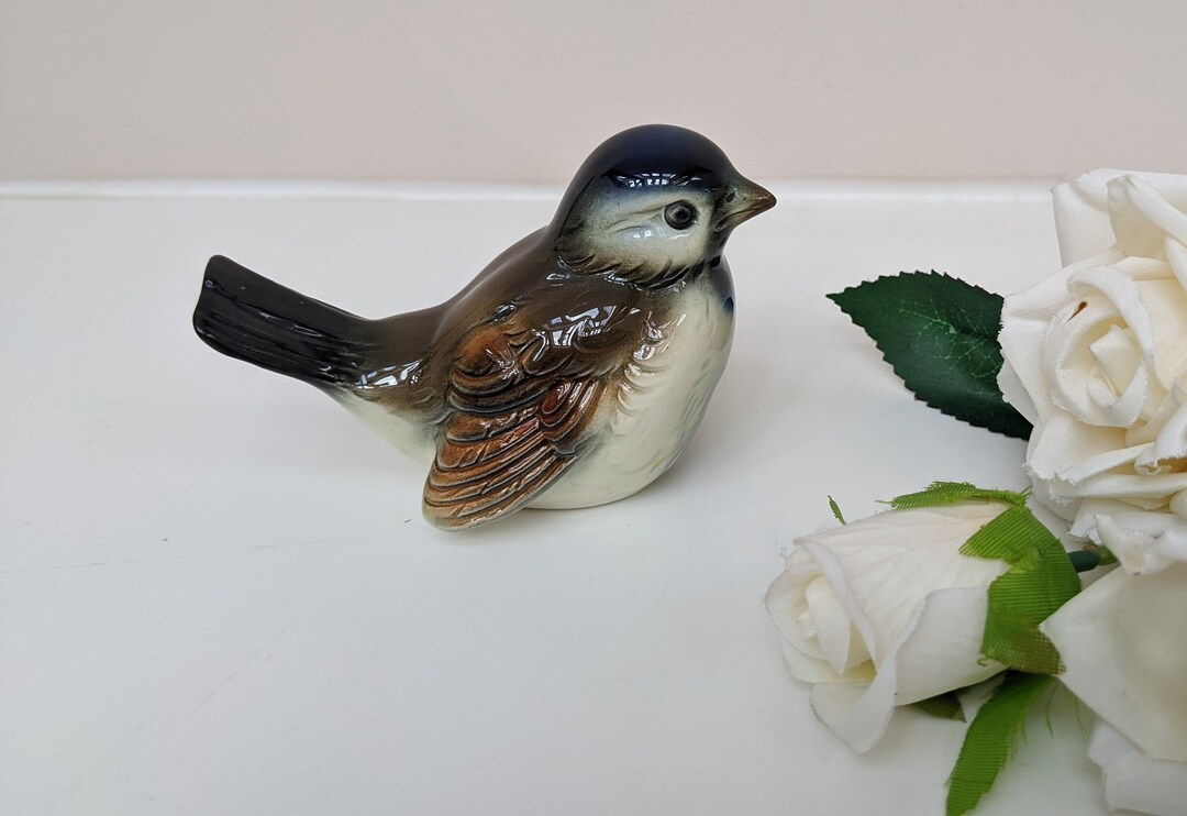 Goebel Bird Figure, West German, Porcelain Sparrow, CV73, Gloss Finish ...