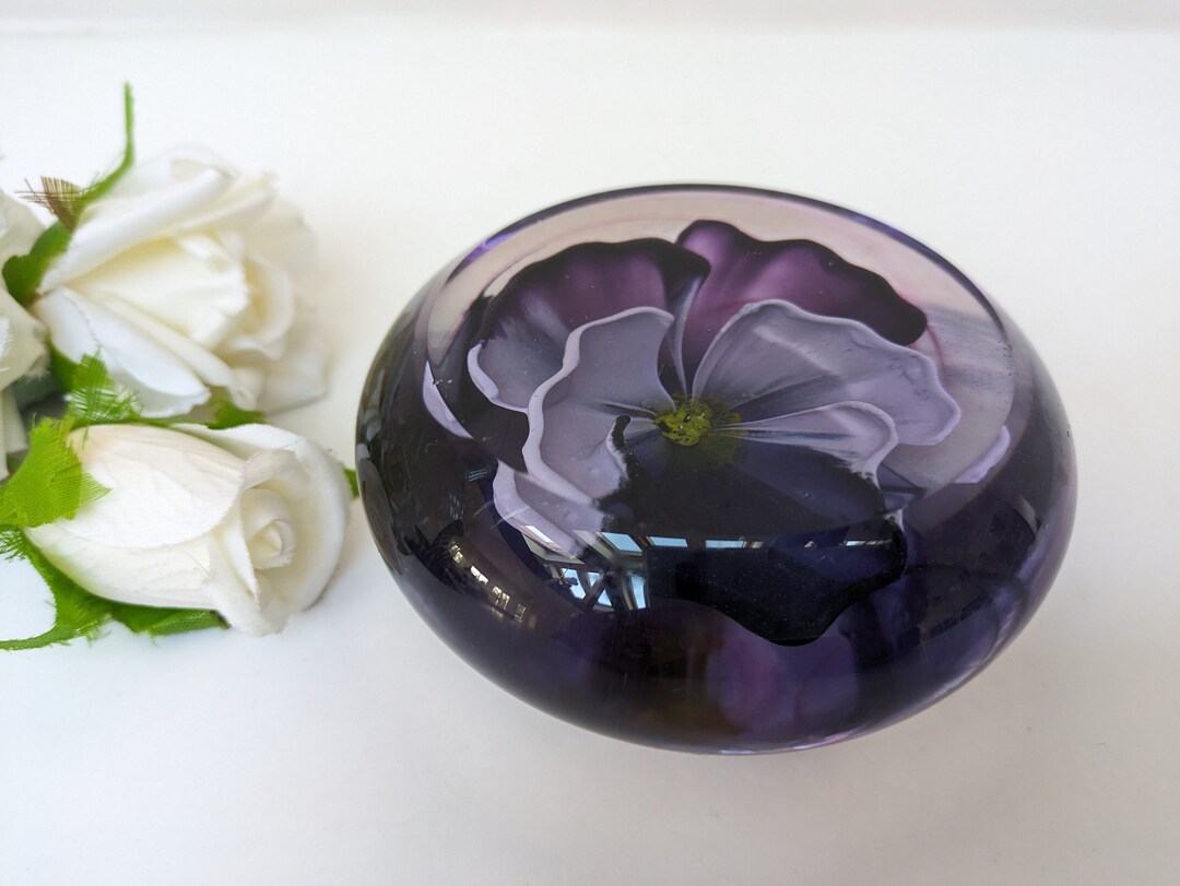 Caithness Glass Paperweight, Pansy, Kew Royal Botanic Gardens, Limited ...