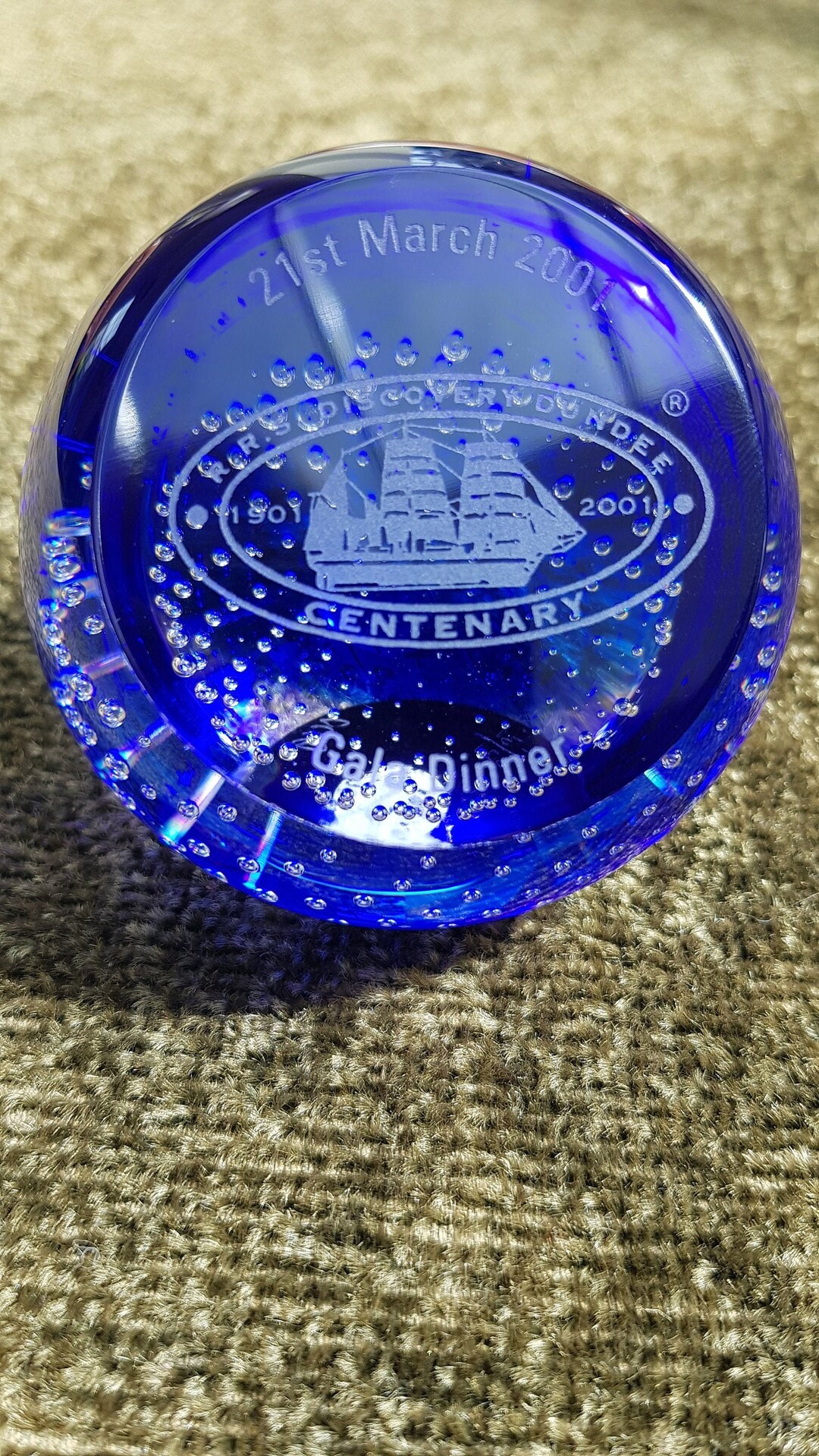 Caithness Glass Paper Weight 'discovery Dundee Gala Dinner 2001', Made ...