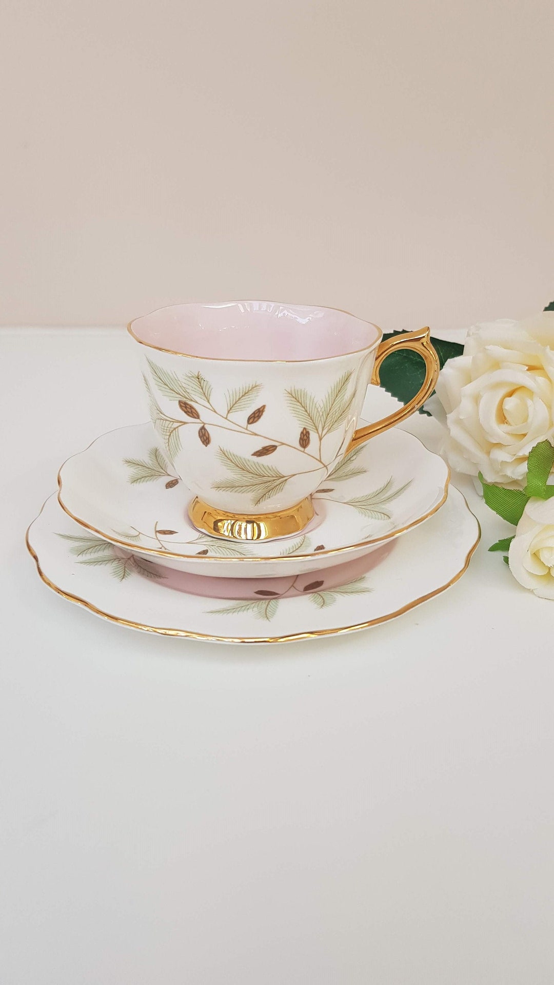 Royal Albert Trio, Braemar Pattern, Vintage Cup Saucer and Plate, Pale ...