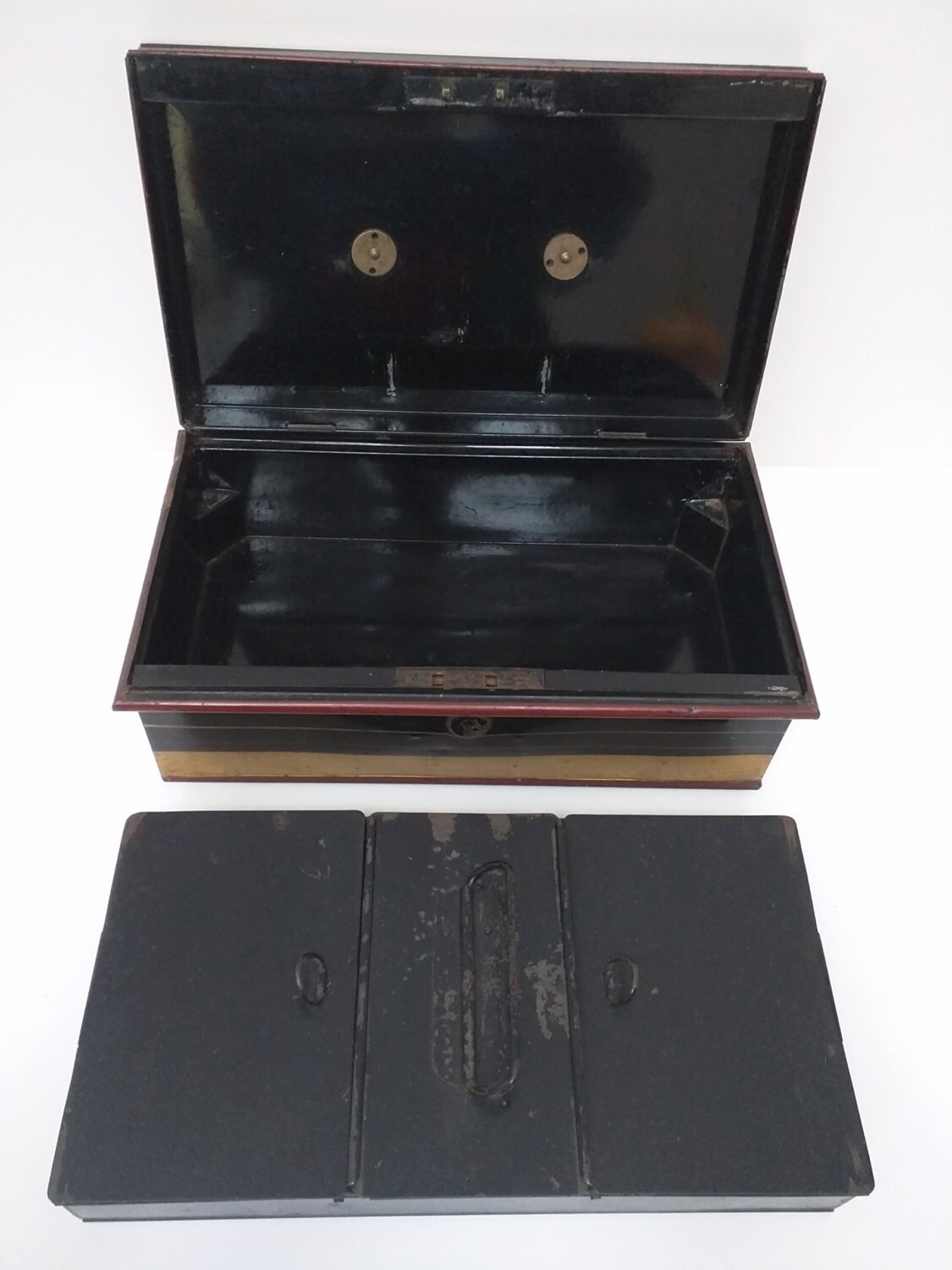 Large Vintage Cash Box With Removable Inner Tray With Three - Etsy