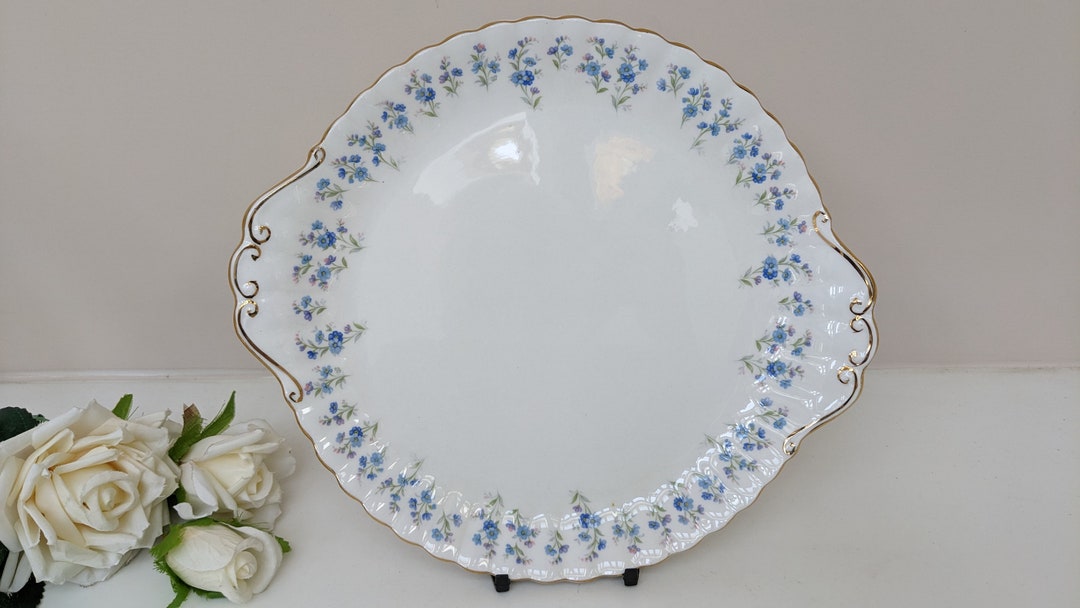 Royal Albert Cake Plate Memory Lane Blue Forget-me-nots - Etsy