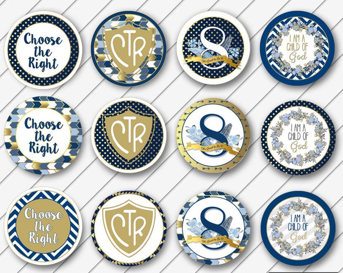 LDS Baptism Party Cupcake Toppers, Food Labels, Decorations, Digital ...