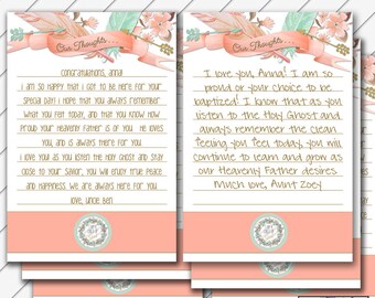 LDS Baptism Testimony Card, 5x7 and 4x6 Card, Digital Printable, Aqua ...