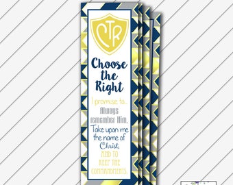 LDS Baptism Bookmark, 2x7 Card, Digital Printable, Navy and Gray ...