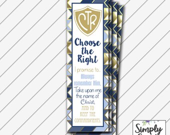 LDS Baptism Bookmark, 2x7 Card, Digital Printable, Navy and Gray ...
