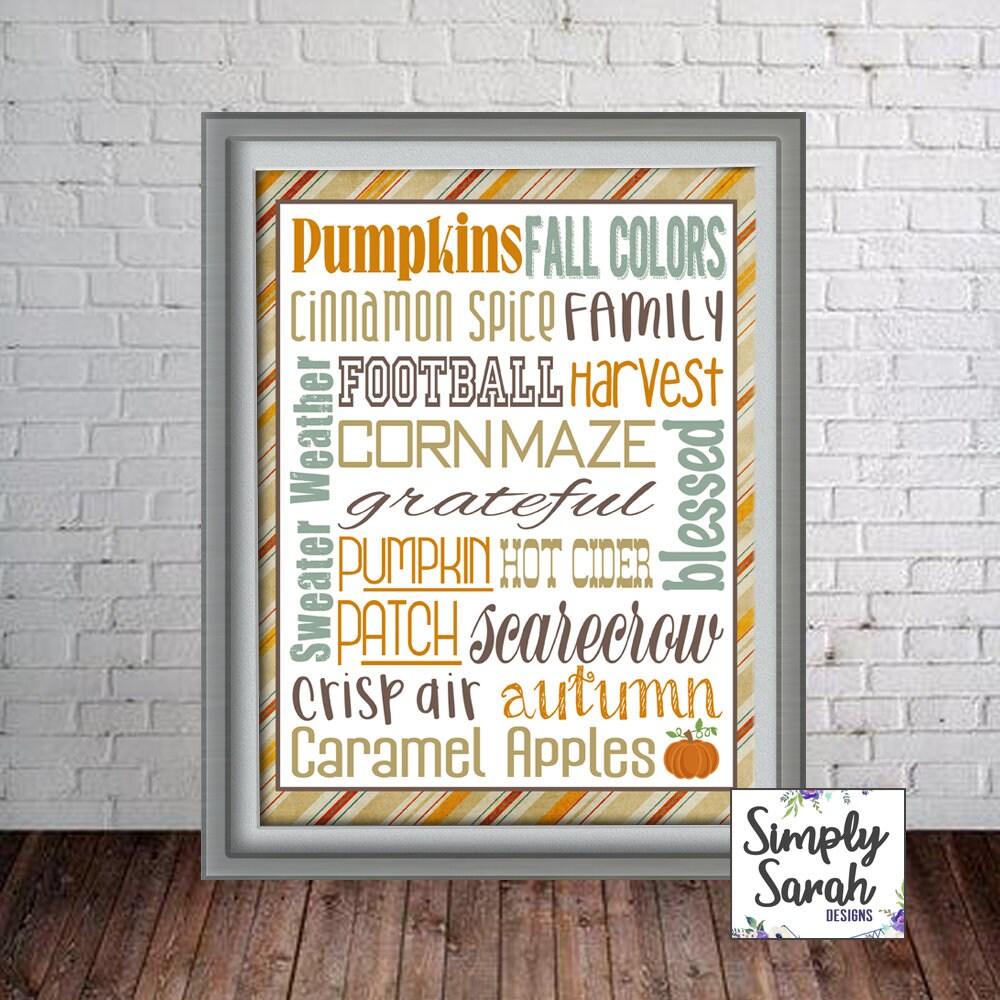 Set of 4 Seasonal Subway Word Art Wall Art Prints - 4- 8x10 Seasonal ...
