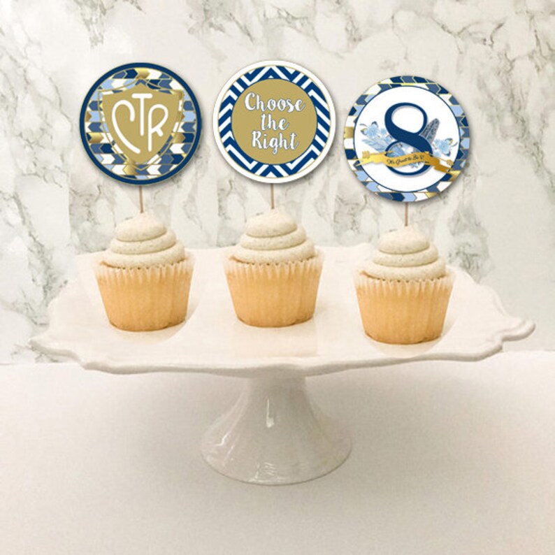 LDS Baptism Party Cupcake Toppers, Food Labels, Decorations, Digital ...