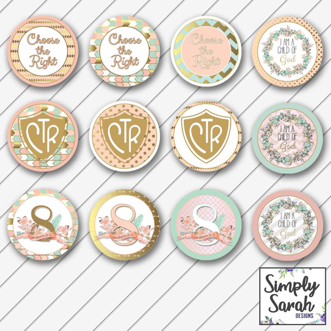 LDS Baptism Party Cupcake Toppers, Food Labels, Decorations, Digital ...