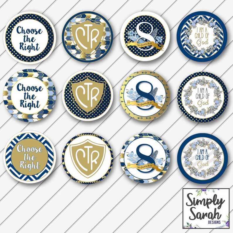 LDS Baptism Party Cupcake Toppers, Food Labels, Decorations, Digital ...